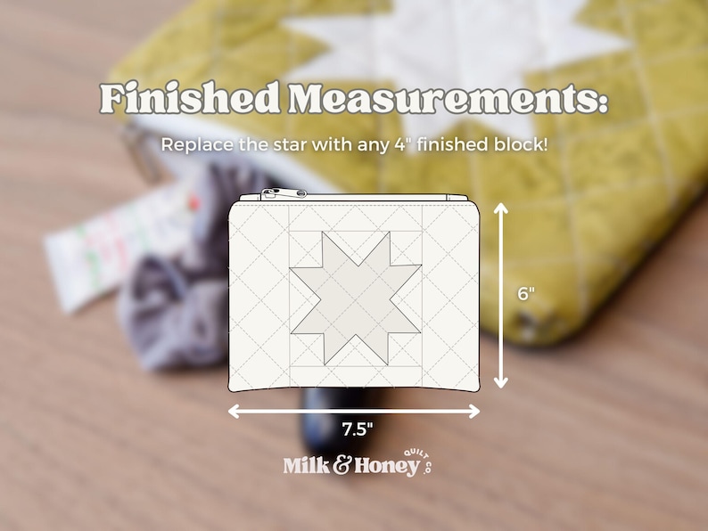 Sawtooth Star Quilted Zipper Pouch PDF Sewing Pattern - Etsy Australia