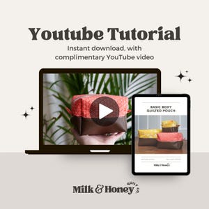 Two-toned Boxy Pouch PDF Sewing Pattern | 4 Sizes | Makeup and Toiletry ...