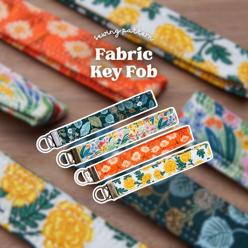 Key Fob Sewing Pattern | Beginner-friendly PDF | Fabric Wristlet ...