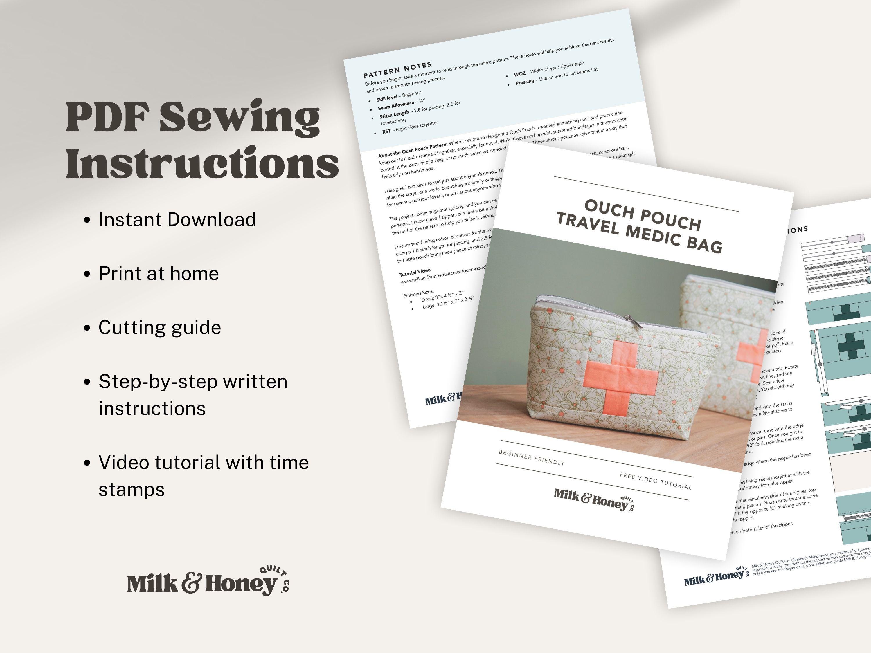 First Aid Bag PDF Sewing Pattern | Ouch Pouch | Beginner-friendly ...