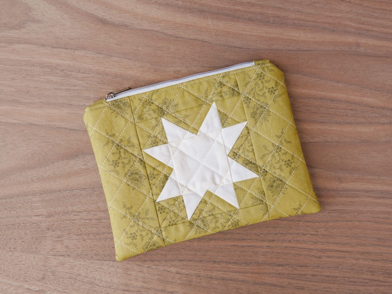 Sawtooth Star Quilted Zipper Pouch PDF Sewing Pattern - Etsy Australia