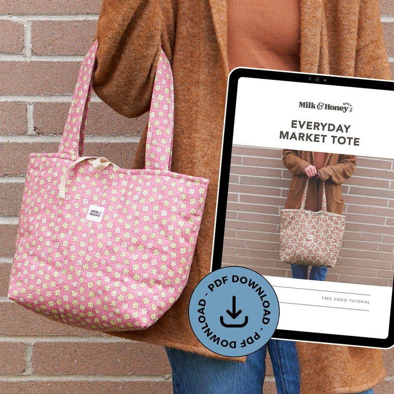 Small Market Tote Pattern - Etsy