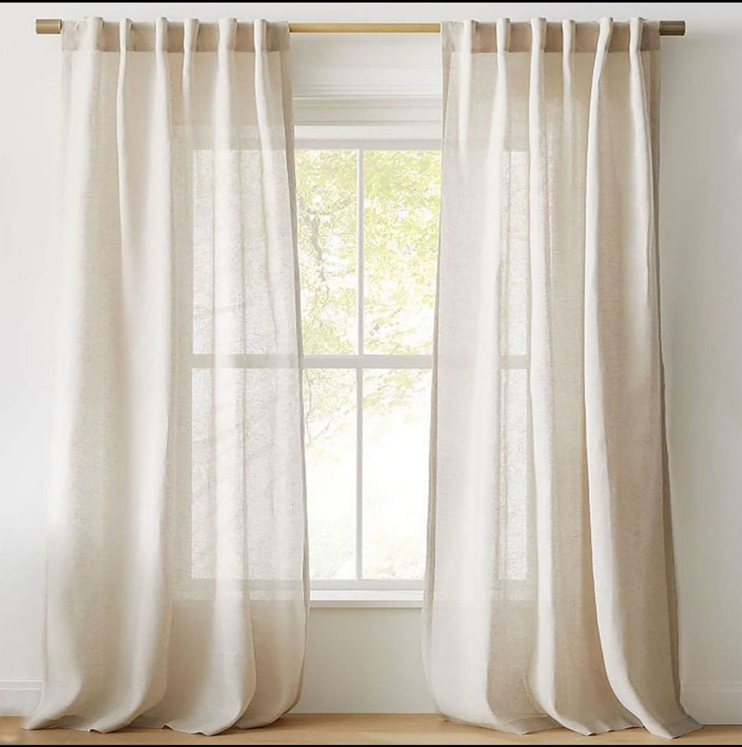 Natural Linen Curtains for Living Room, Softened Linen Curtains in ...