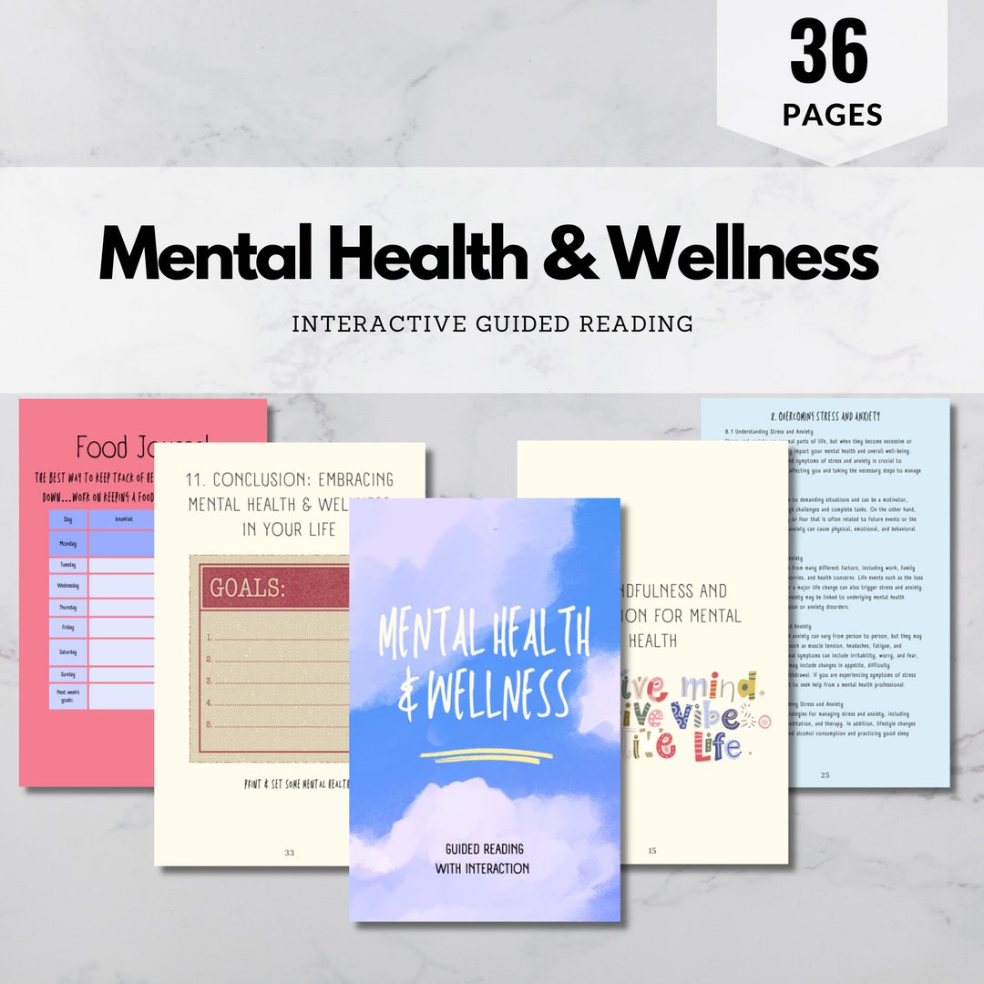 Mental Health and Wellness Interactive Guided Reading *PRINTABLE - Etsy