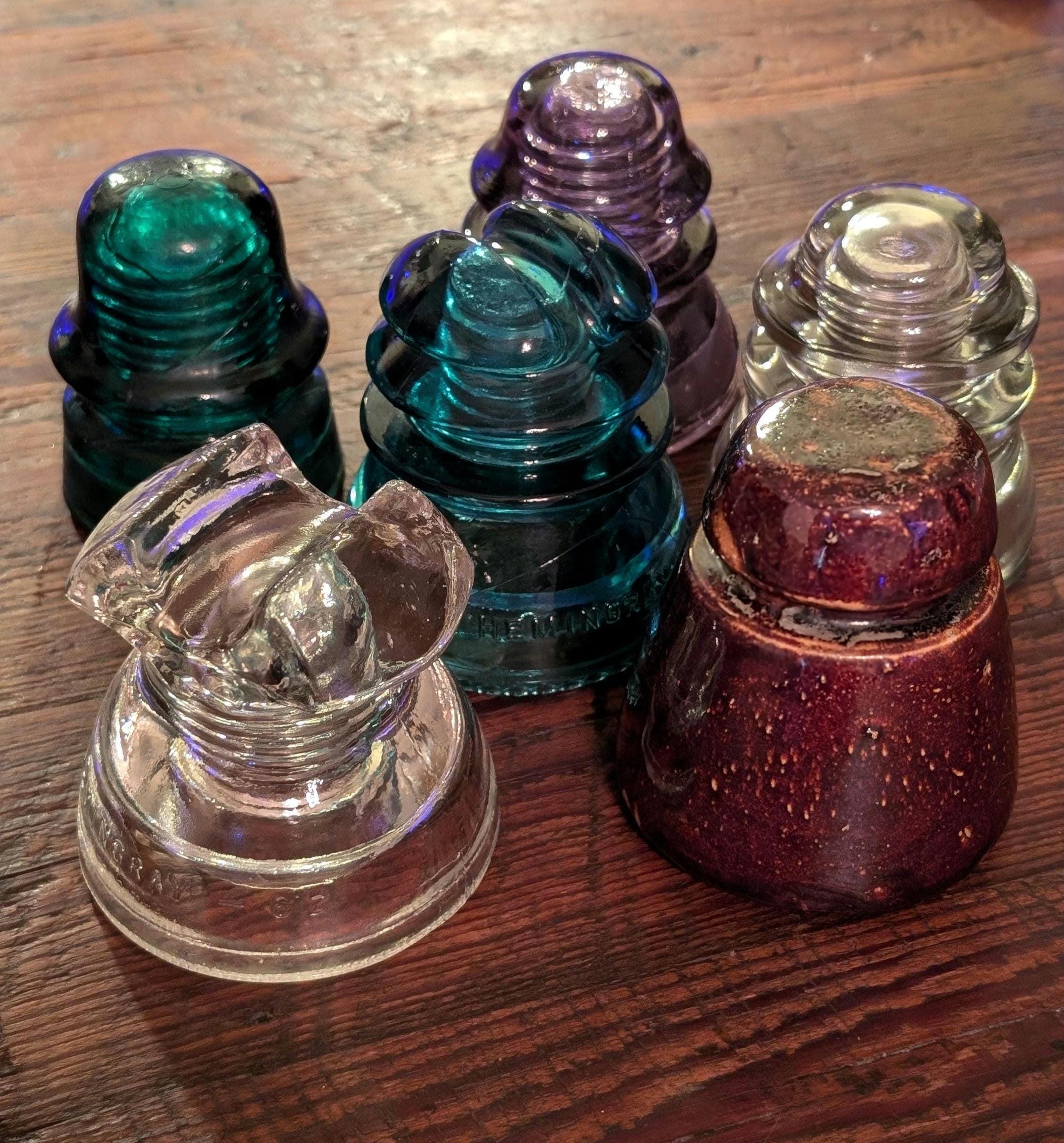 Vintage Glass & Ceramic Insulators, Unique Colors - Etsy