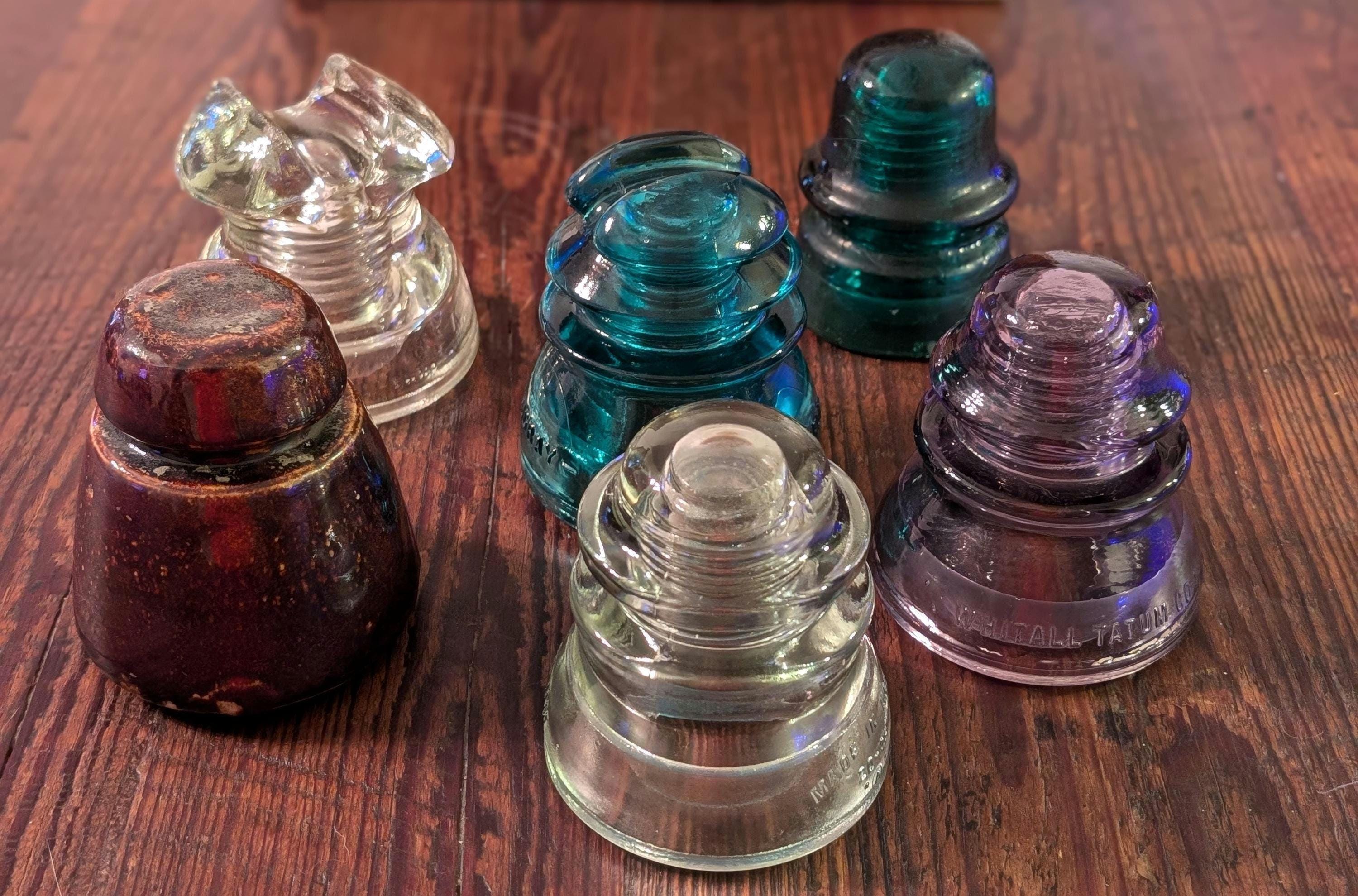 Vintage Glass & Ceramic Insulators, Unique Colors - Etsy