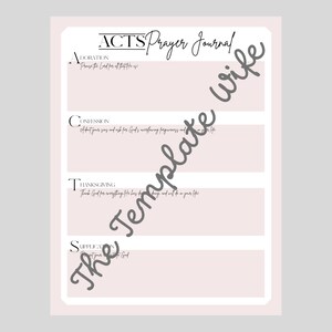 ACTS Prayer Journal Printable, Prayer Journal Template, ACTS Prayer ...