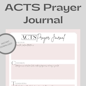 ACTS Prayer Journal Printable, Prayer Journal Template, ACTS Prayer ...
