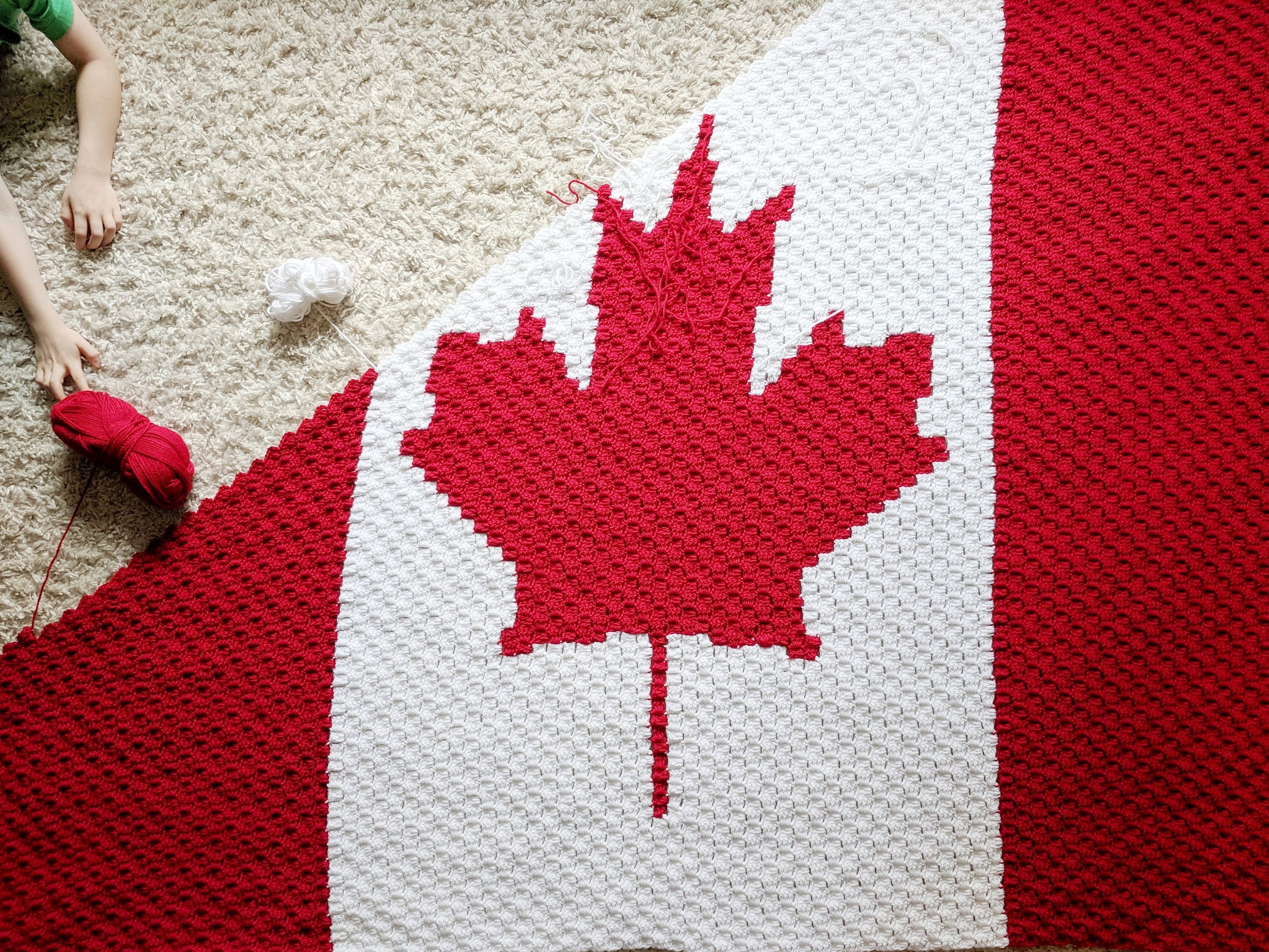 Canadian Flag C2C Crochet Pattern - Etsy