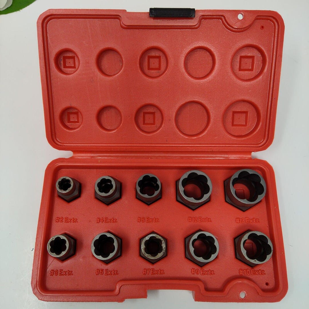 Craftsman Tools USA 10pc Bolt Out Extractor Set Nice Condition Remover ...