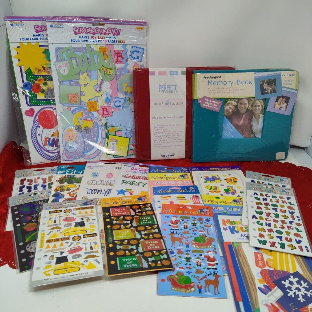 2X COLORBOK 8x8 MEMORY BOOK Front Photo Window & Red 8x8 Plus Tons of ...