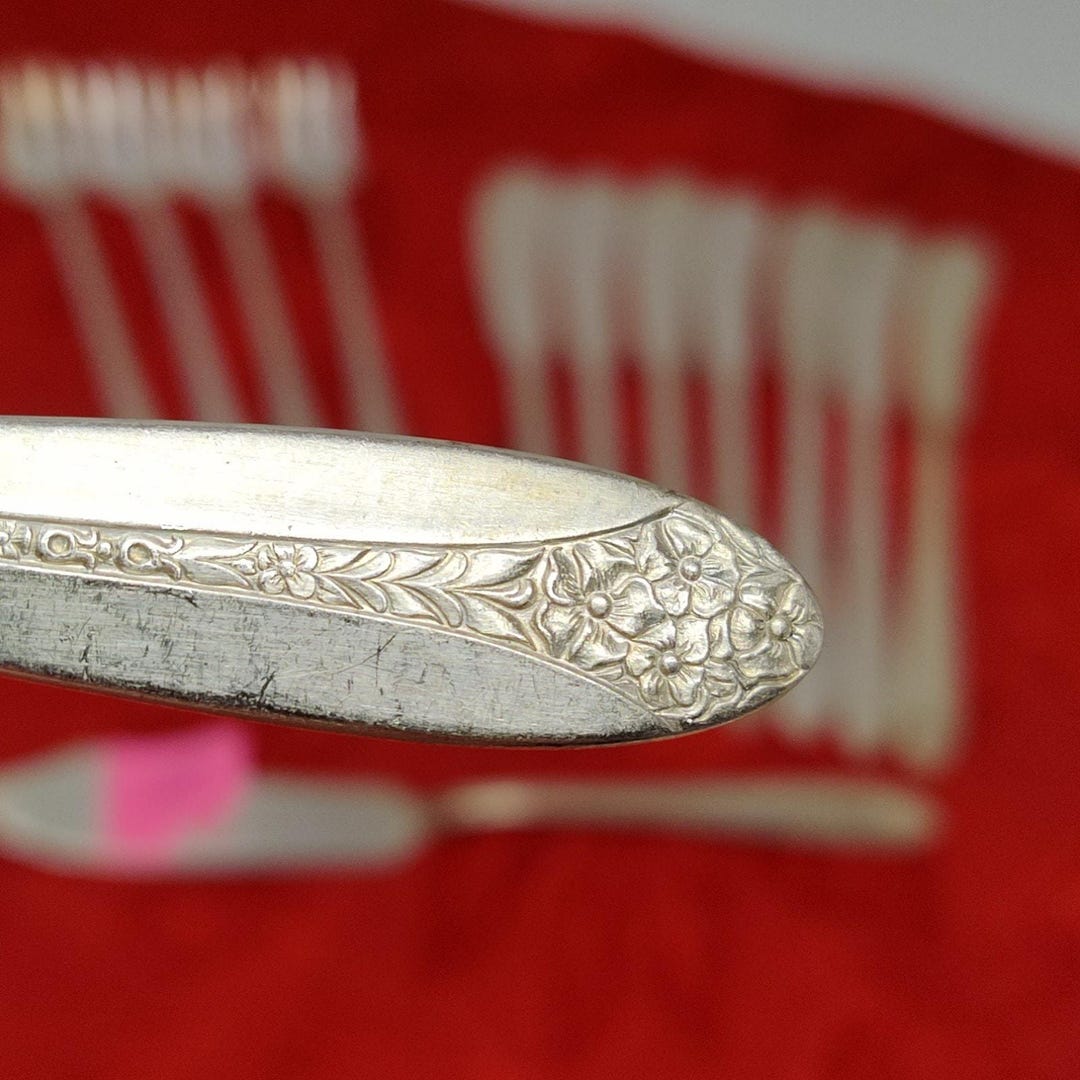12X CF National Silver Princess Royal Silverplate Cocktail Forks ...