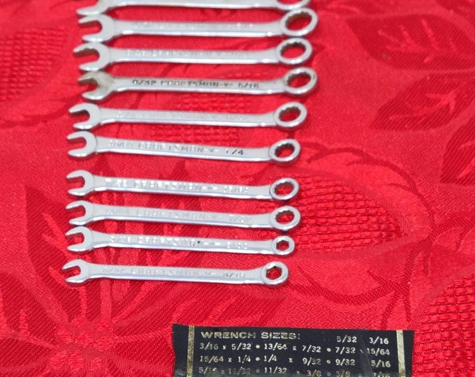 Craftsman 10 Pc Combination Ignition Wrench Set 43441 -V- USA Excellent ...