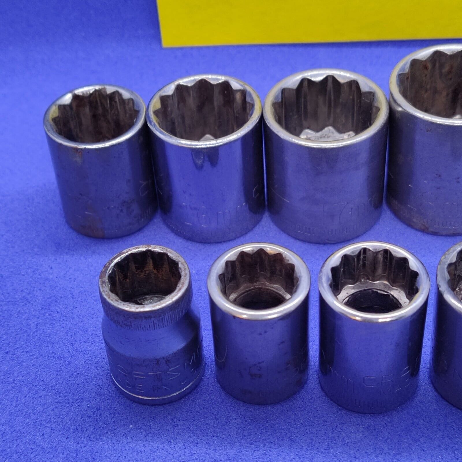 9X Craftsman Vintage Socket Set 3/8" Drive 12 Point 10mm-19mm (-15mm) G ...