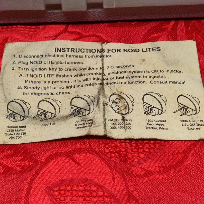 Blue Point FID8838 TBI/EFI Injector Harness Tester Kit Noid Lites With ...