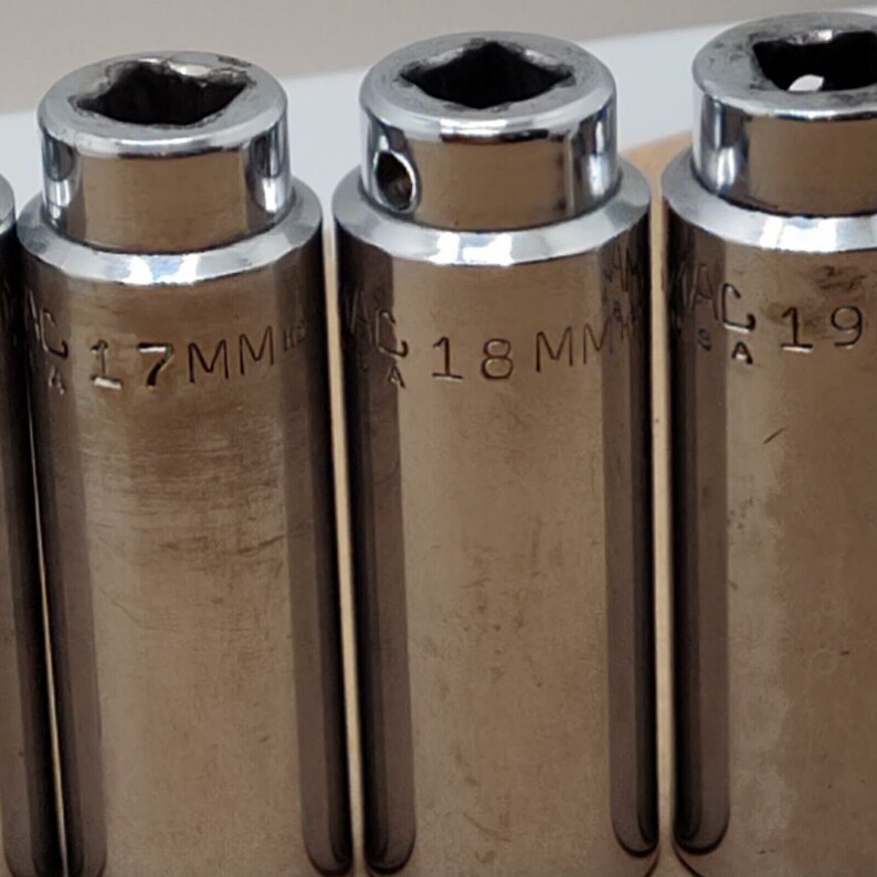 MAC Tools Vintage 8 Piece XD6 3/8" Drive Metric Deep Socket Set 11mm ...