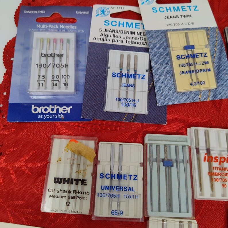 HUGE Lot of Assorted Sewing Machine Needles Schmetz Brother Inspira ...