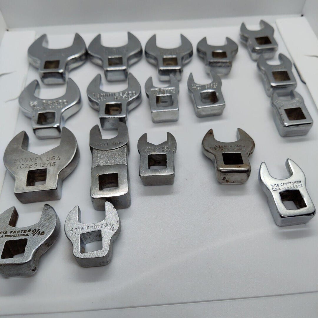 13 Pc USA Made 3/8" Drive Crow Foot Wrench Lot Craftsman Blackhawk ...