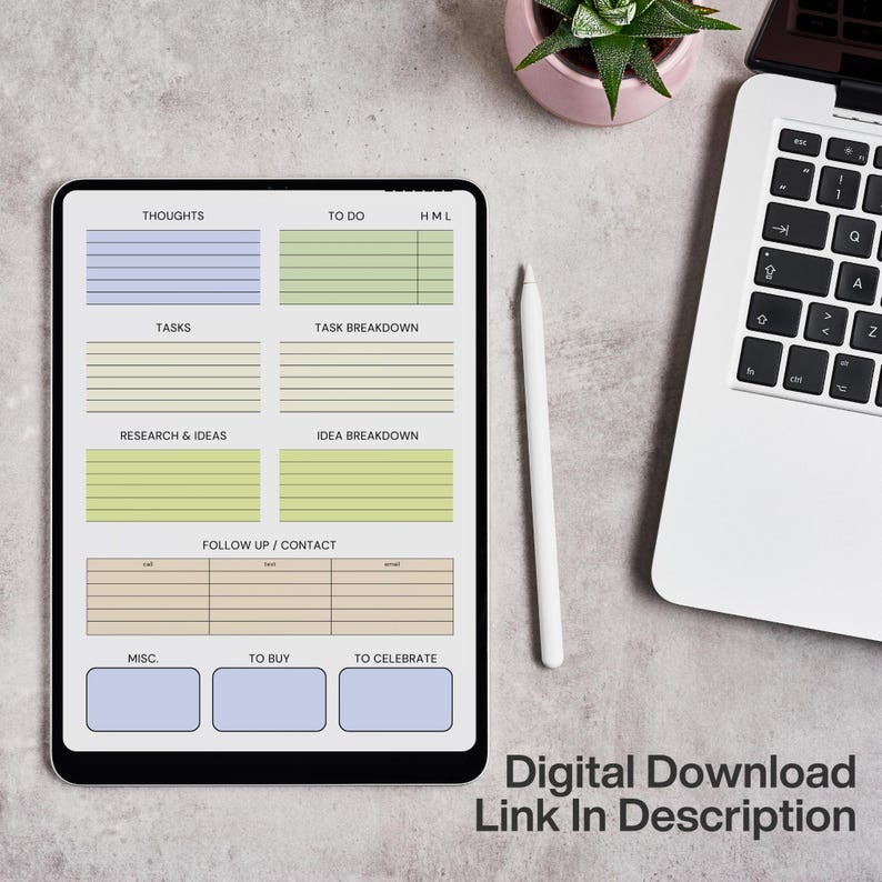 ADHD Brain Dump Planner Notepad: Task Tracker, To-do List Sticky Notes ...