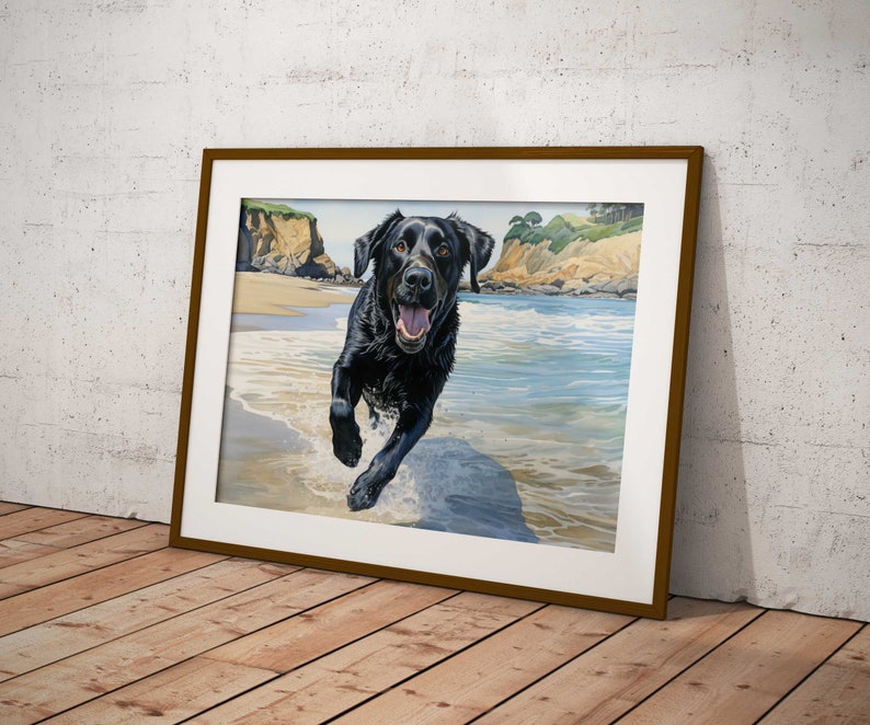 Black Lab Art Print Black Lab Painting Watercolor Wall Print Black Lab ...