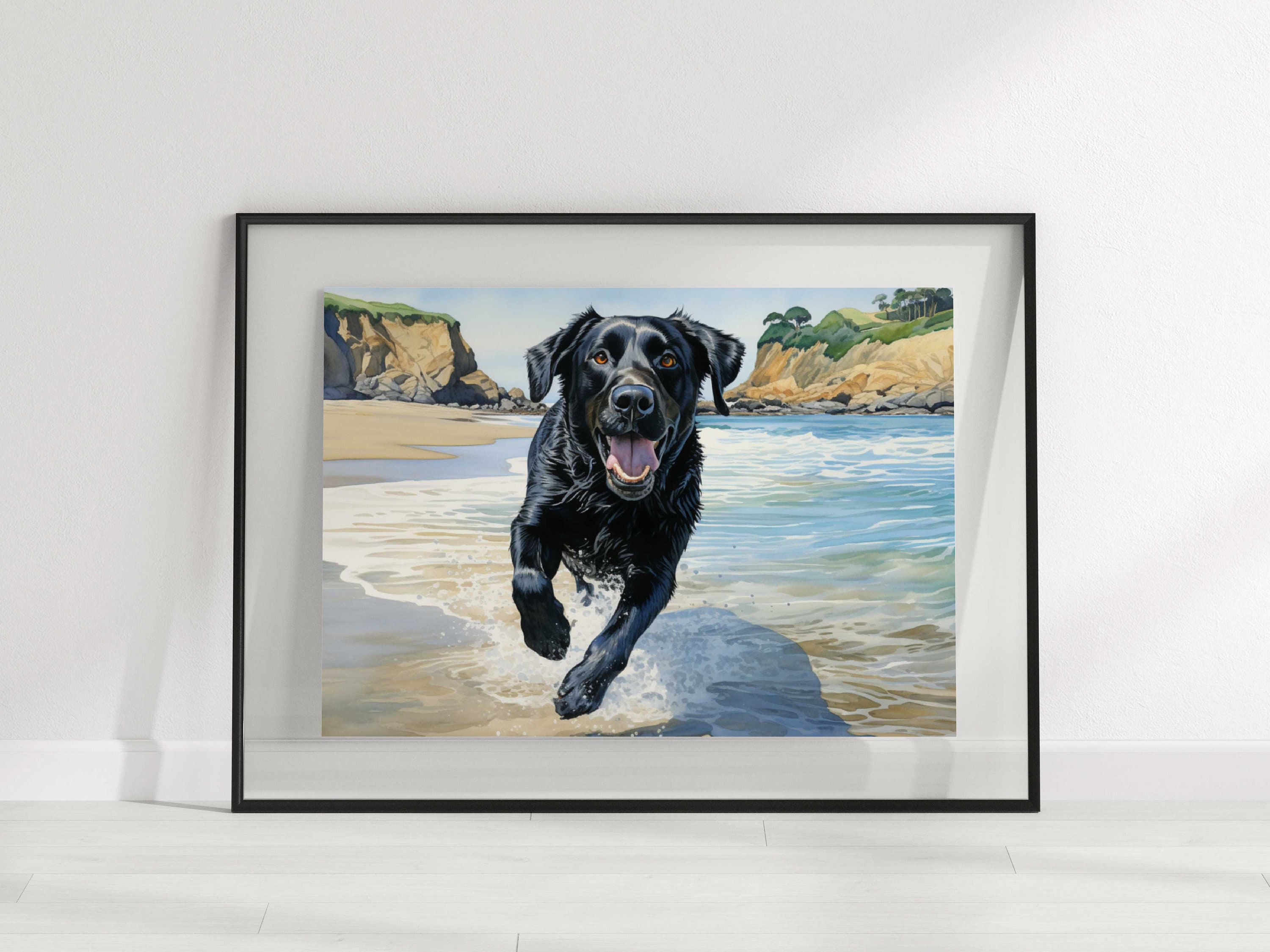 Black Lab Art Print Black Lab Painting Watercolor Wall Print Black Lab ...