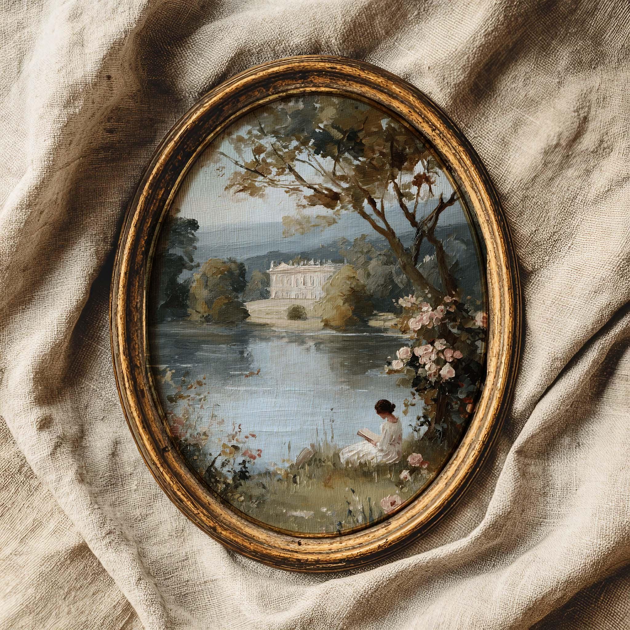 Pride and Prejudice Inspired Art, Elizabeth Bennet Reading, Book Nook ...