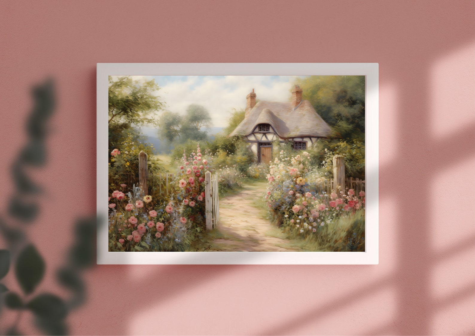 Cottagecore Art Print of an English Cottage and Garden, Vintage Decor ...