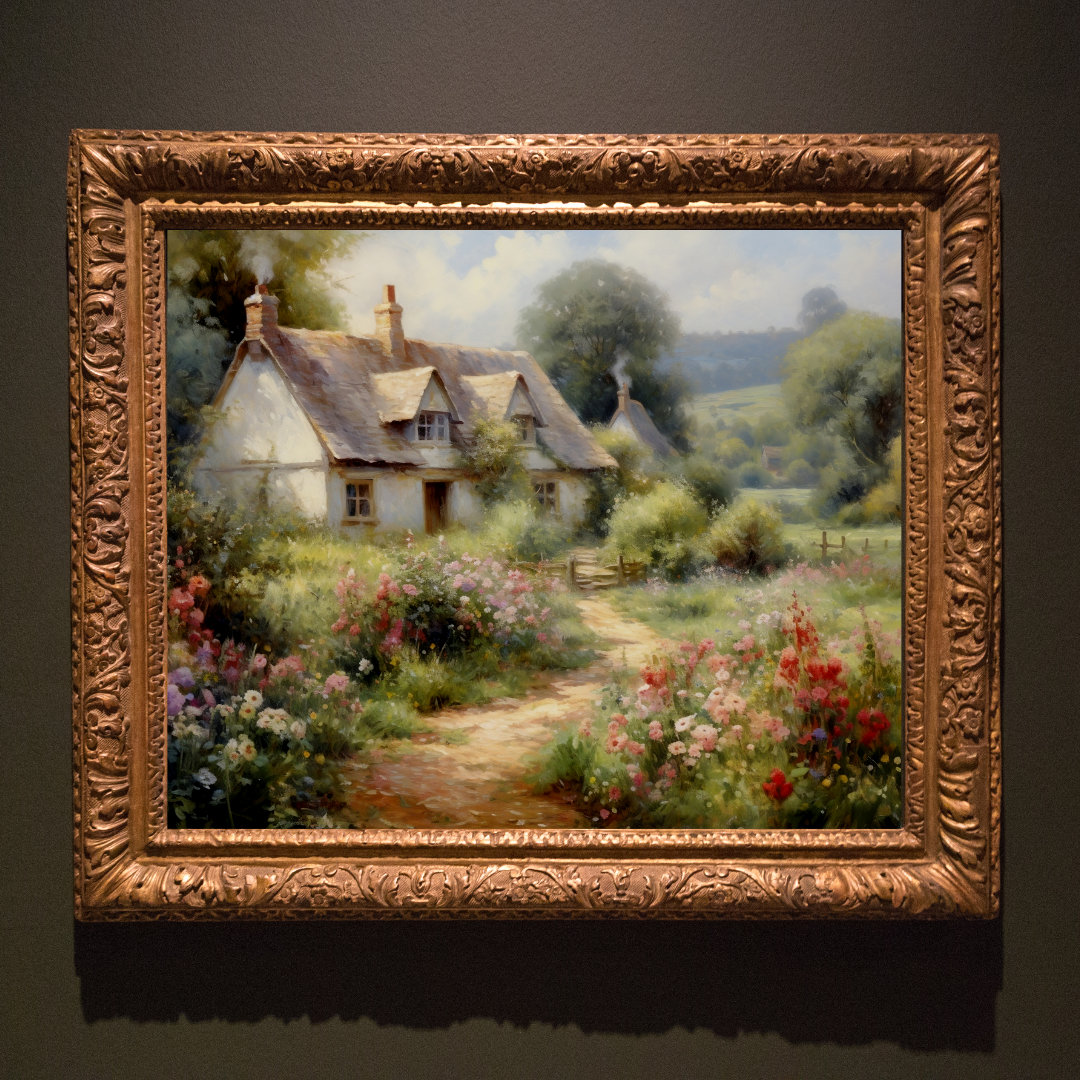 Cottagecore Art Print of an English Cottage and Garden, Printable ...