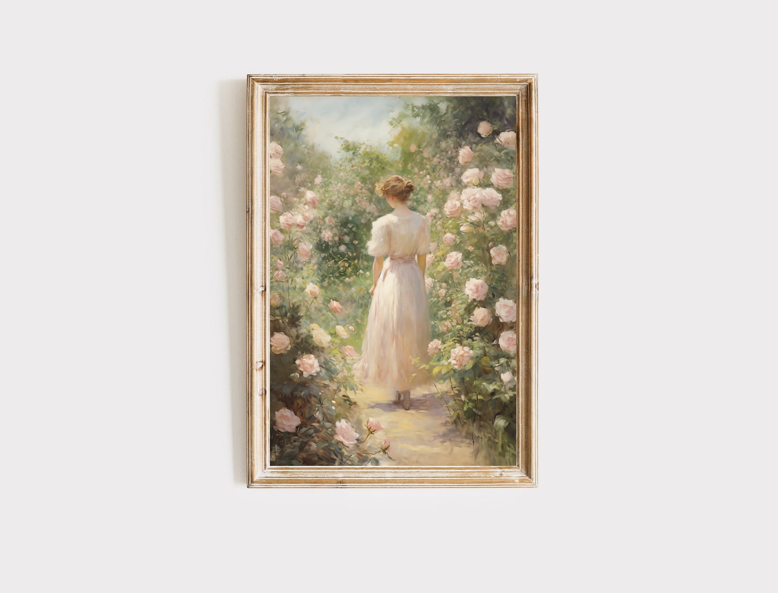 Cottagecore Rose Garden Oil Painting Set Vintage Wall Art - Etsy