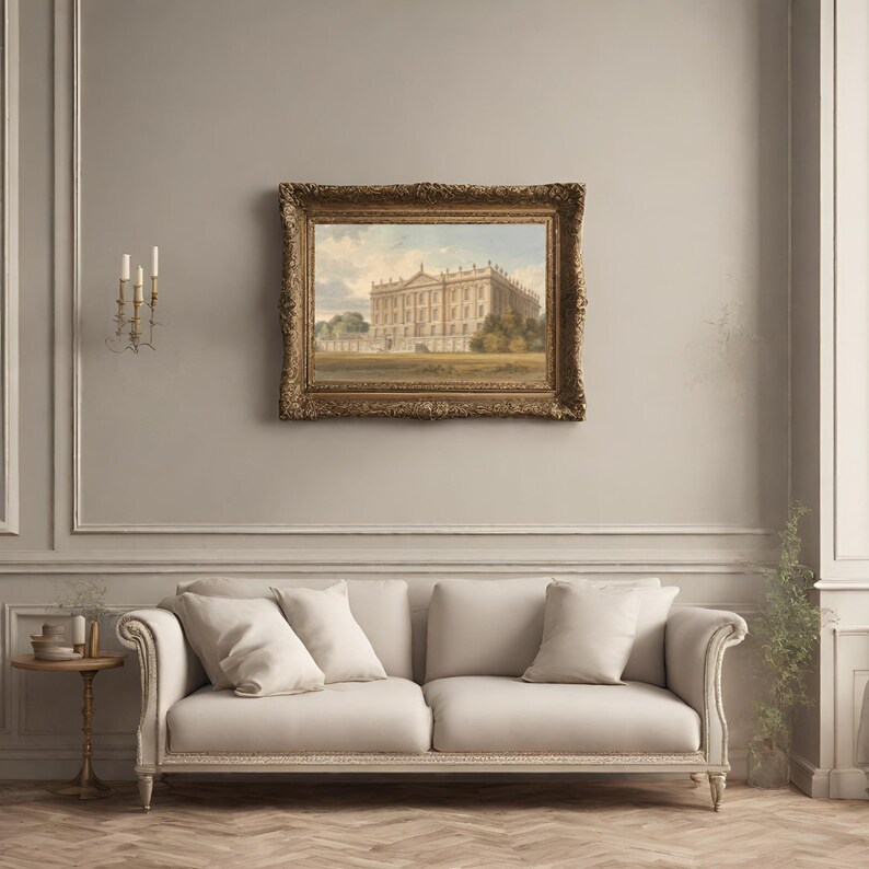 Pride and Prejudice Pemberley Manor Art Print, Chatsworth House ...