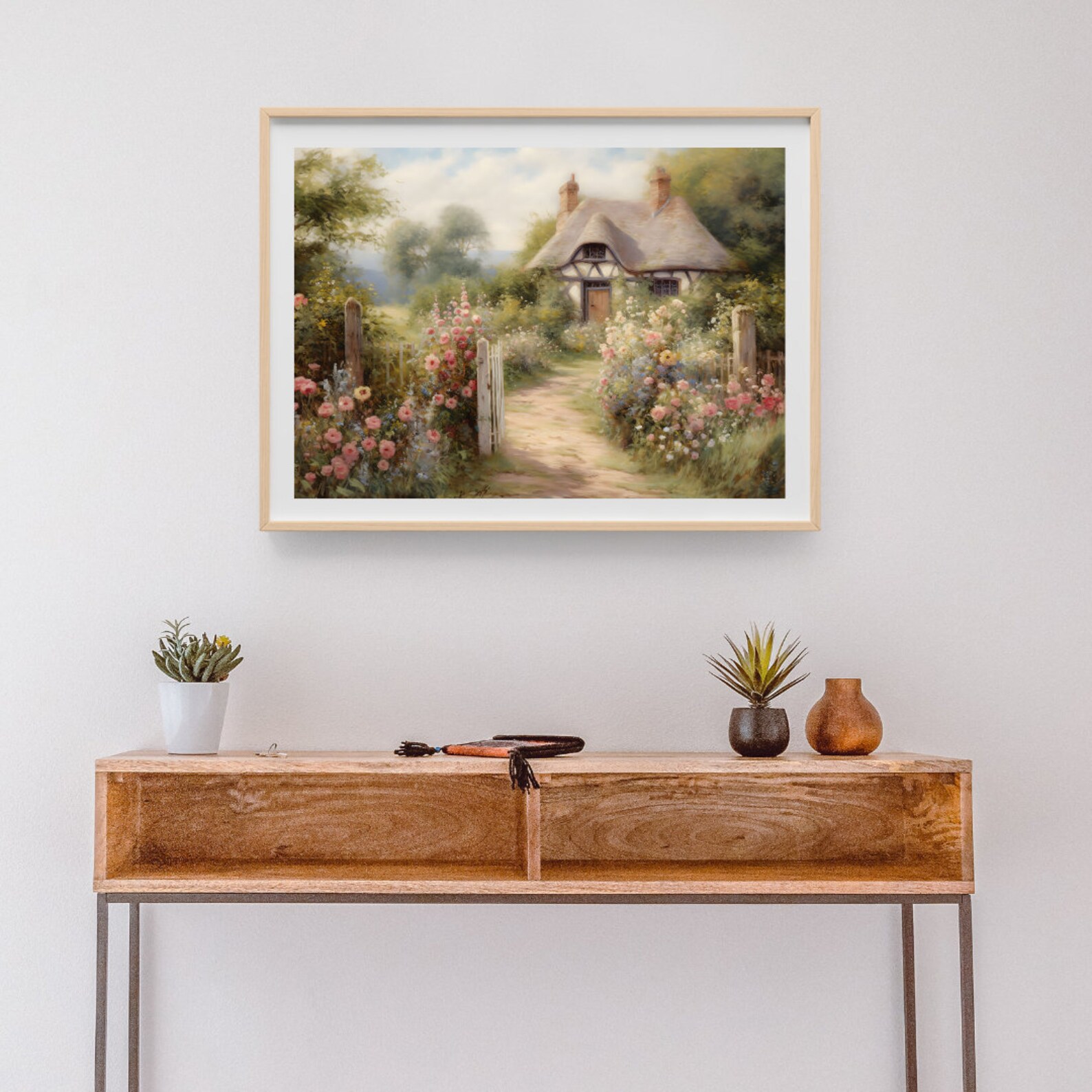Cottagecore Art Print of an English Cottage and Garden, Vintage Decor ...