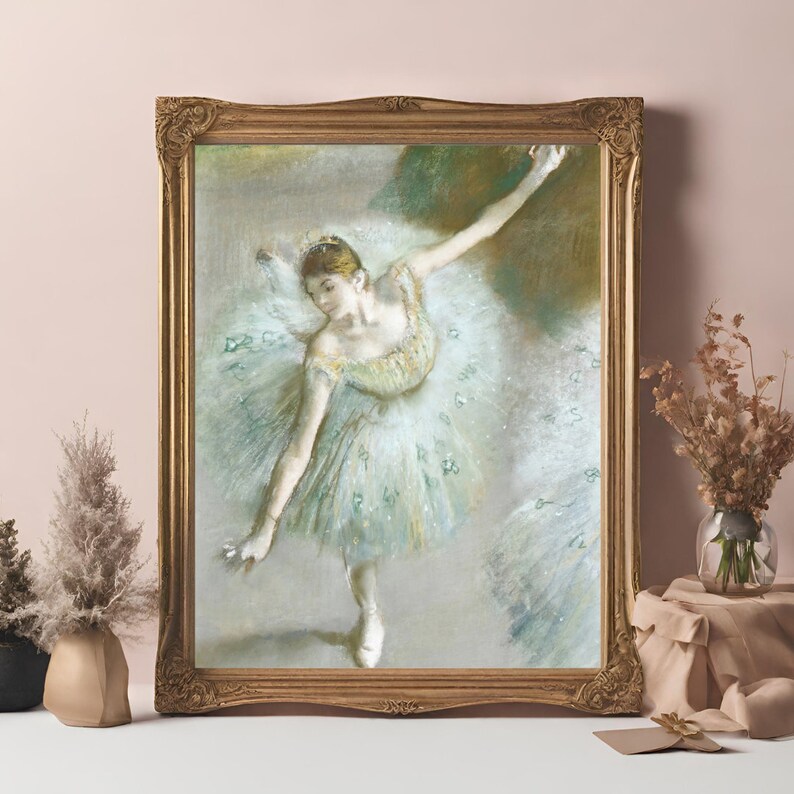 Vintage Ballet Dancer Painting Coquette Room Decor Vintage - Etsy