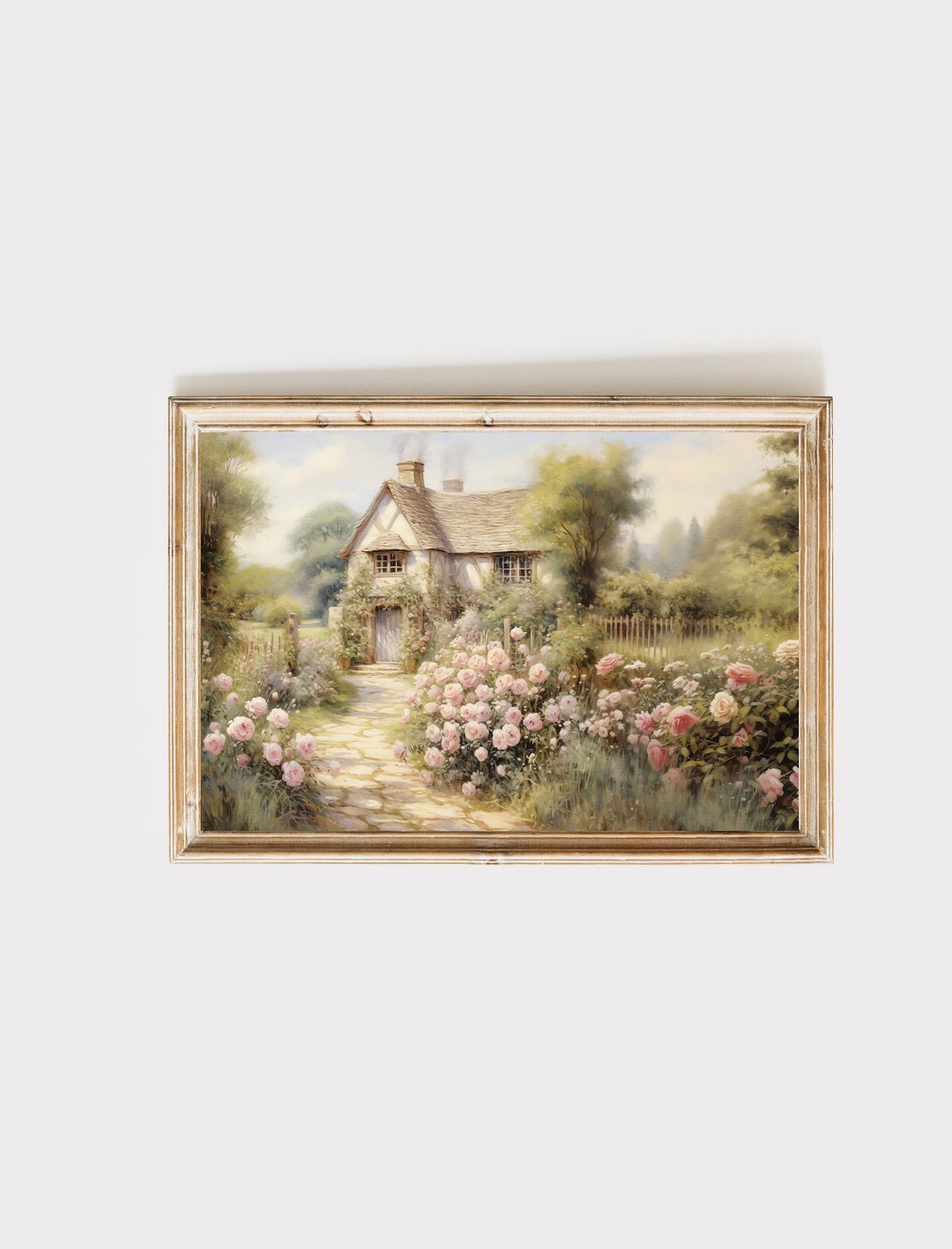 Cottagecore Art Print Floral Garden, Vintage Decor, Cottage Wall Art ...