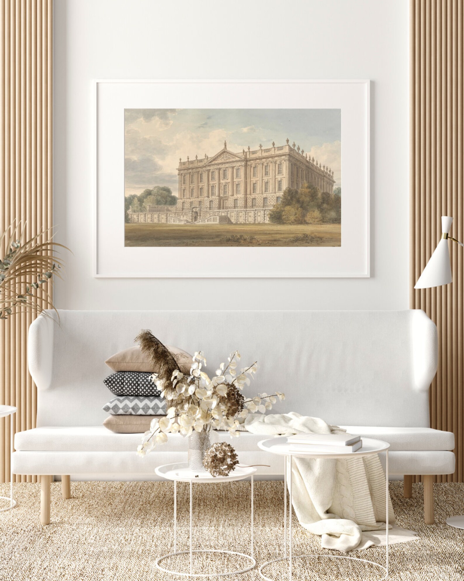 Pride and Prejudice Pemberley Manor Art Print, Chatsworth House ...