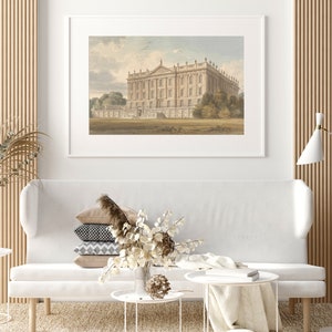 Pride and Prejudice Pemberley Manor Art Print, Chatsworth House ...