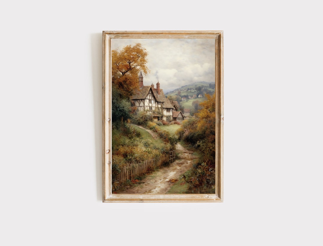 Autumn English Countryside Art Print English Cottage Gallery - Etsy
