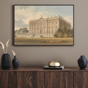 Pride and Prejudice Pemberley Manor Art Print, Chatsworth House ...