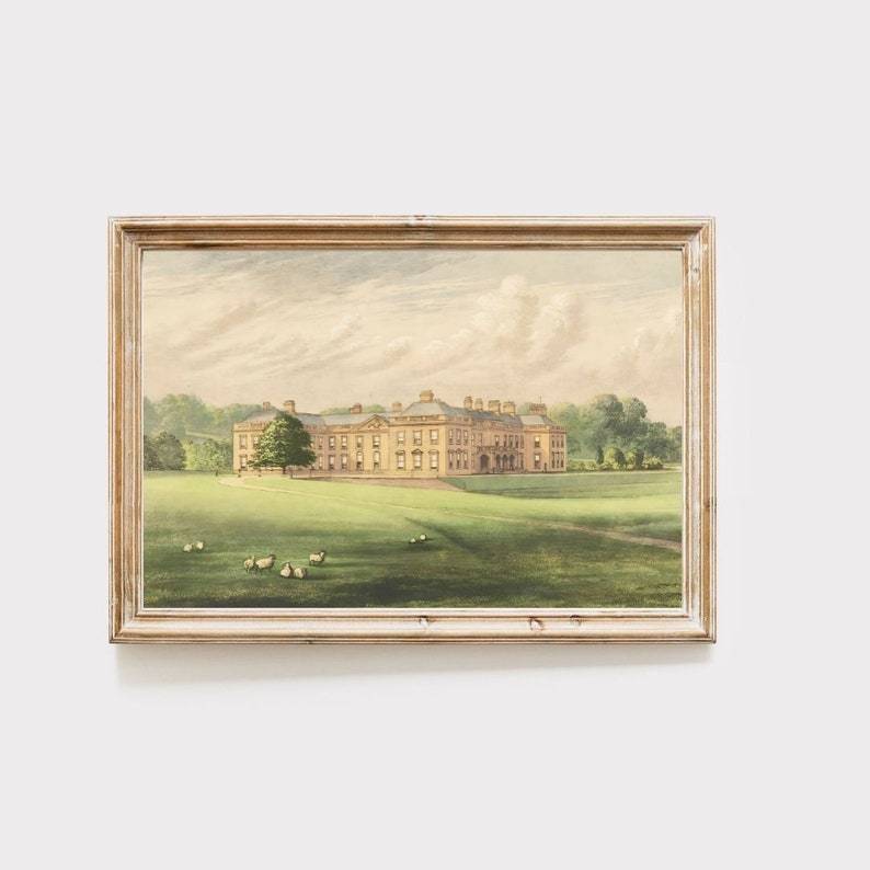 Pride and Prejudice Pemberley Manor Art Print, Cottagecore Wall Decor ...