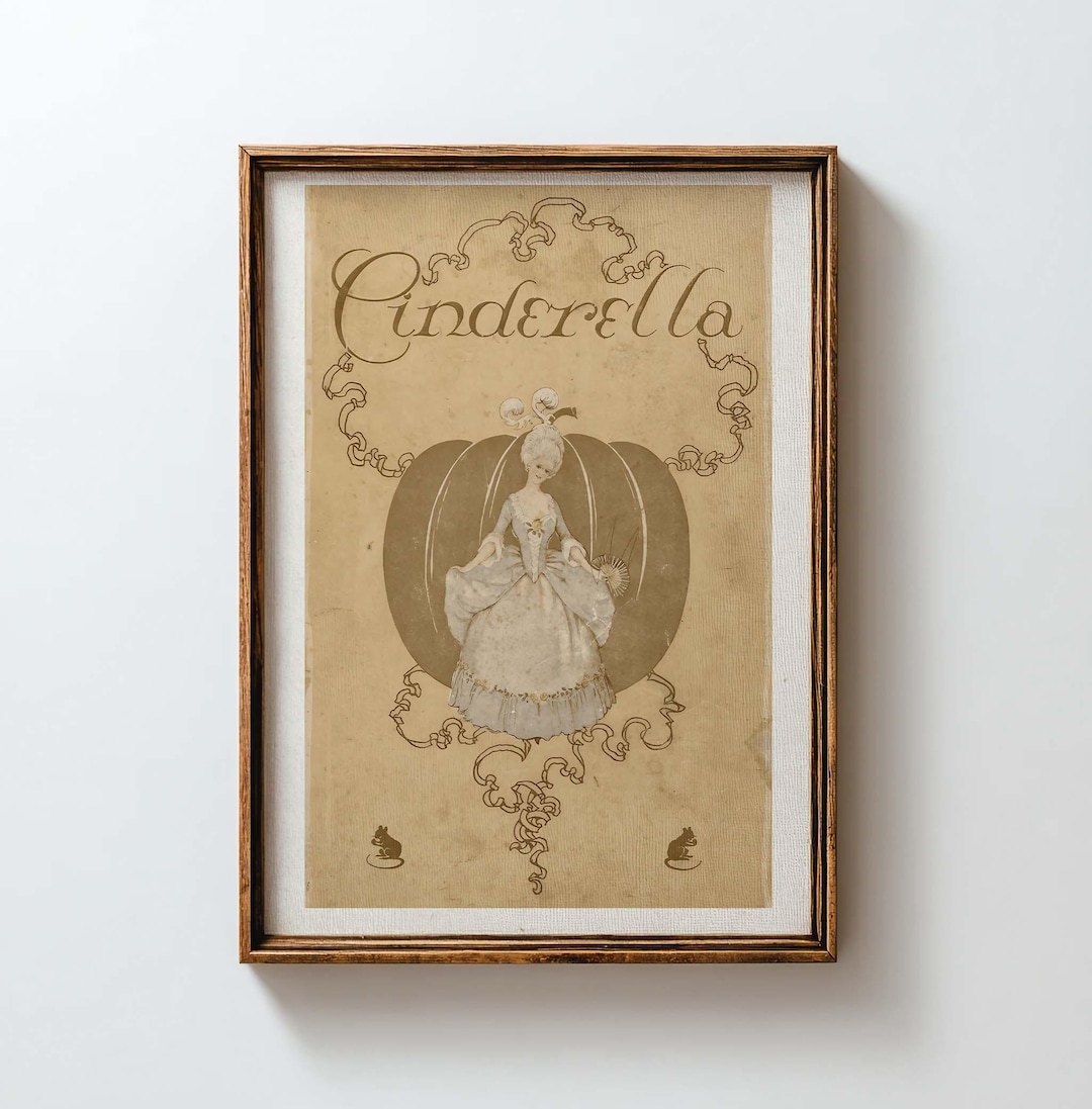 Cinderella Book Cover Art Print, Book Nook Decor, Library Poster Art ...