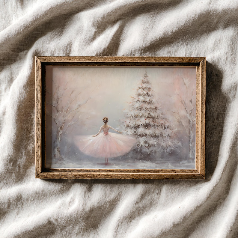 Nutcracker Ballet Christmas Art Print, Ballerina Gift, Holiday Wall ...