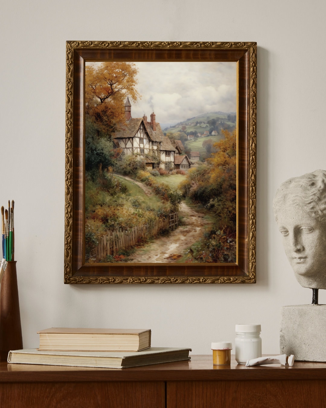 Autumn English Countryside Art Print English Cottage Gallery - Etsy