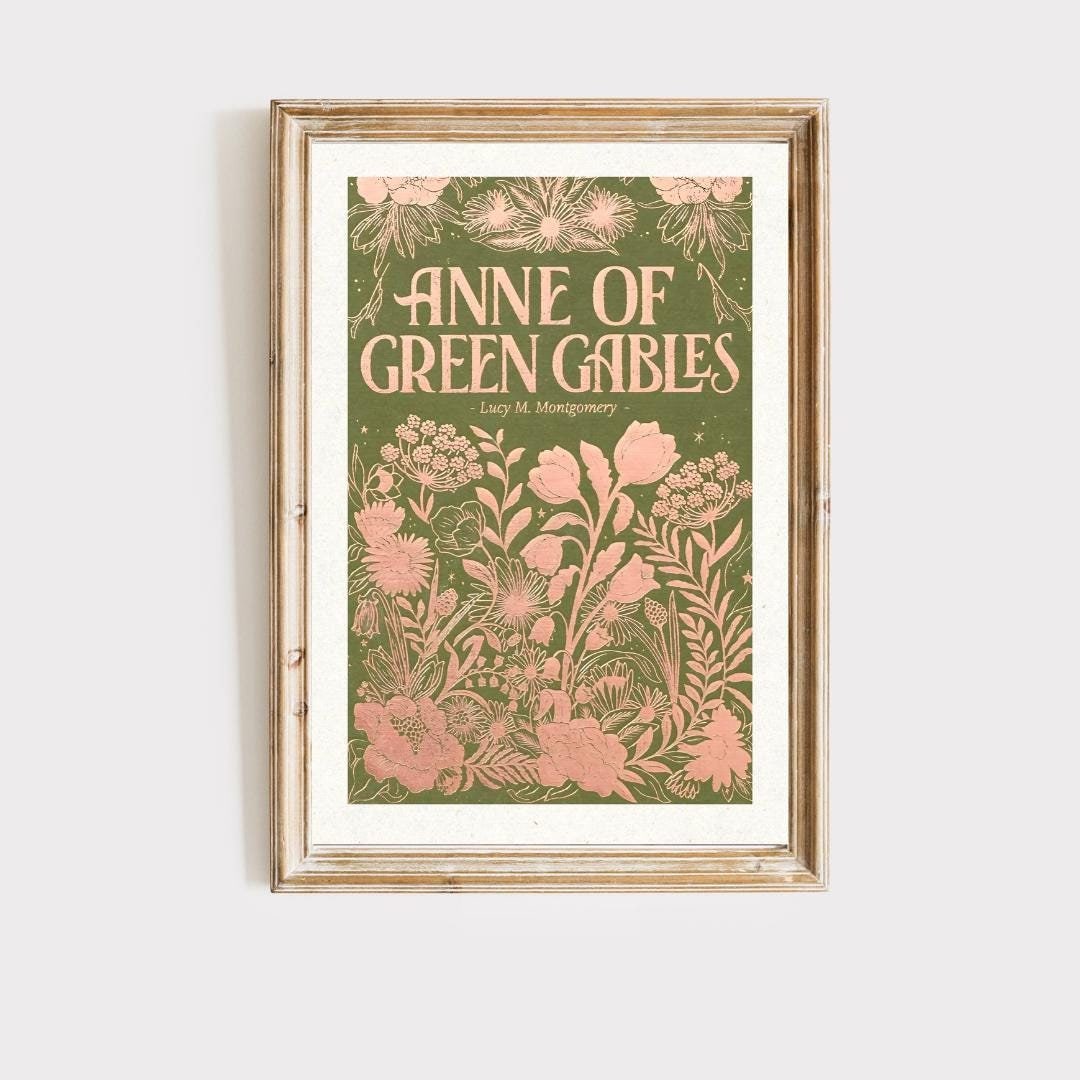 Anne of Green Gables Vintage Book Cover Art Print, Anne With an E, Anne ...