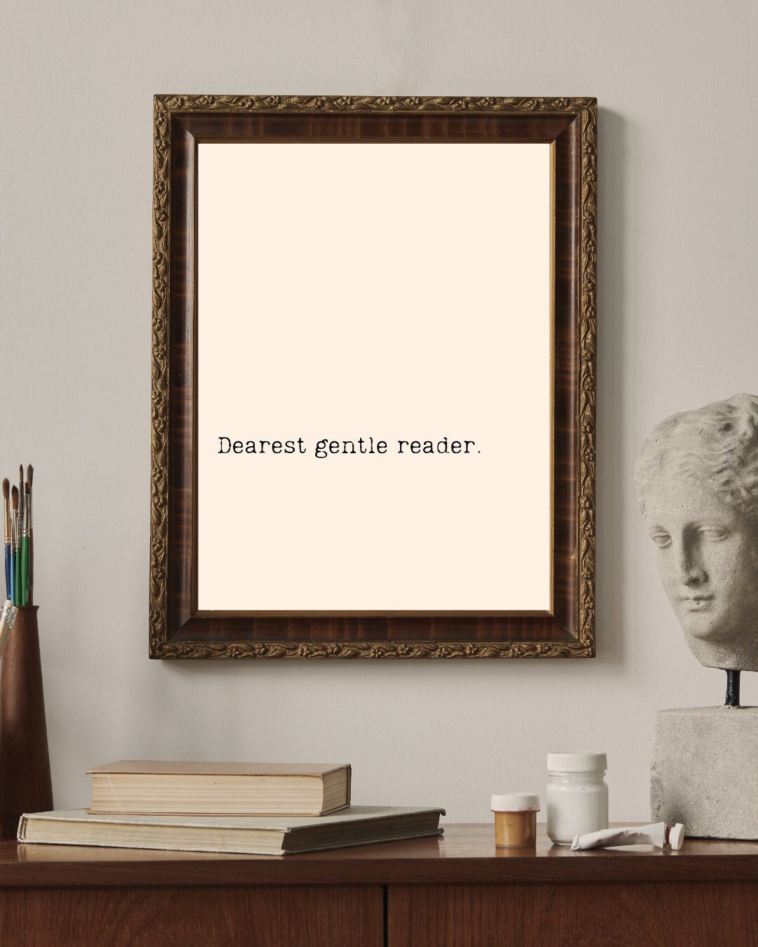 Book Nook Quote Art Print, Dearest Gentle Reader Print, Booknook ...