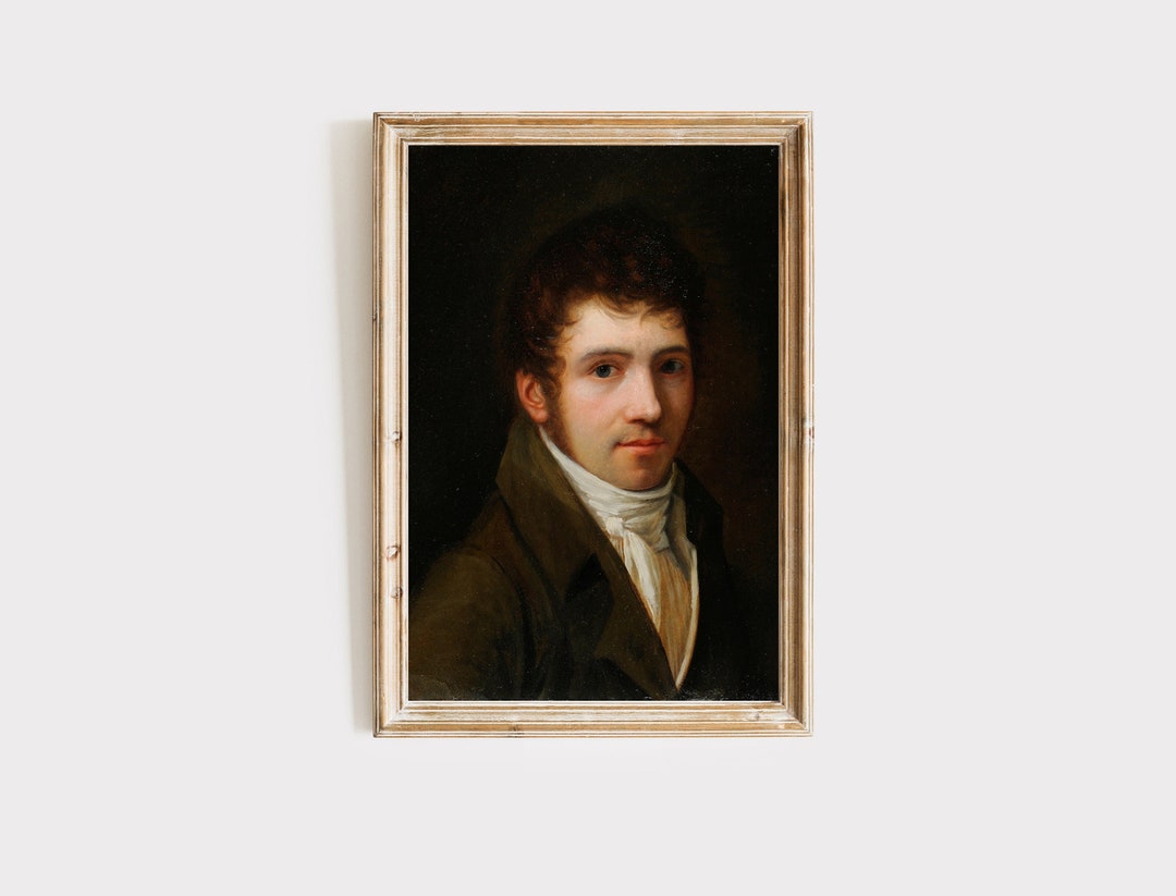 Pride and Prejudice Mr Darcy Portrait Oil Painting, Cottagecore Wall ...