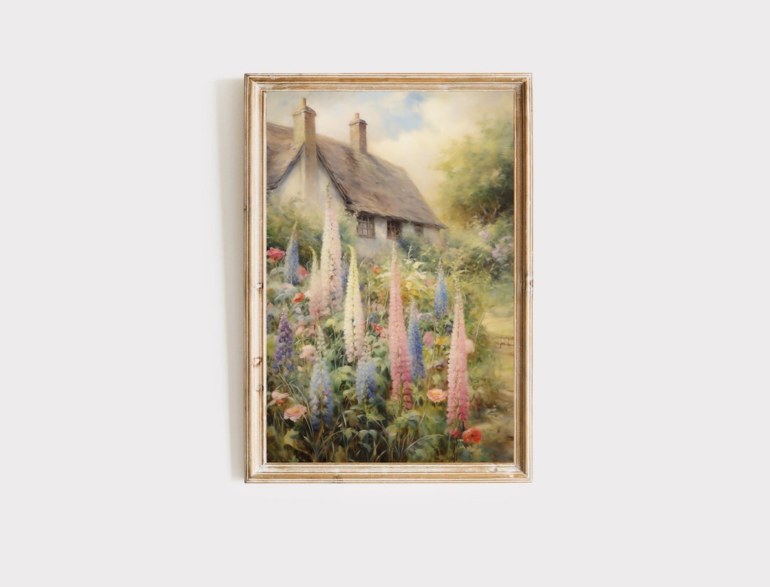Cottagecore Art Print, Floral Garden, Cottage Wall Art, Flower Cottage ...