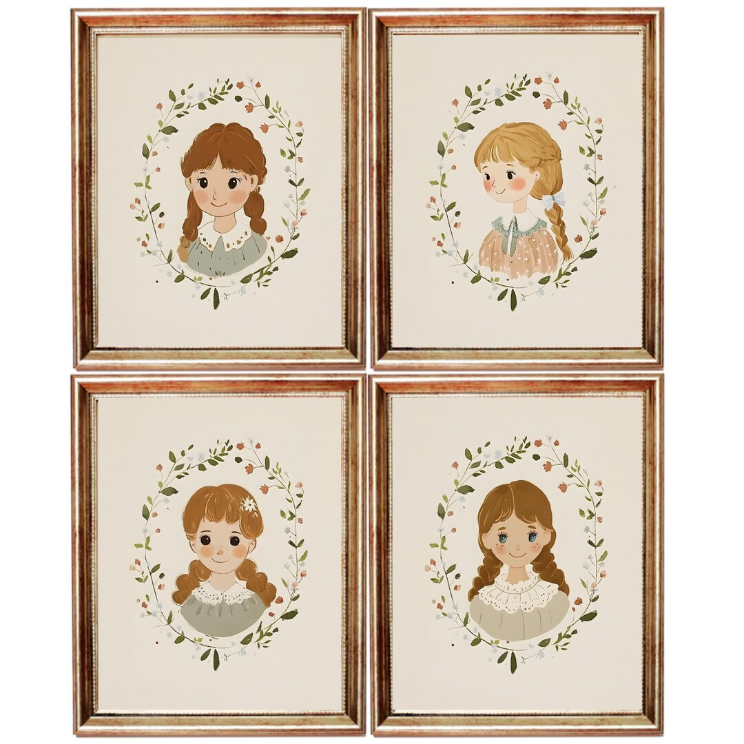 Little Women March Sisters Art Print Set: Book Nook Cottagecore Decor ...