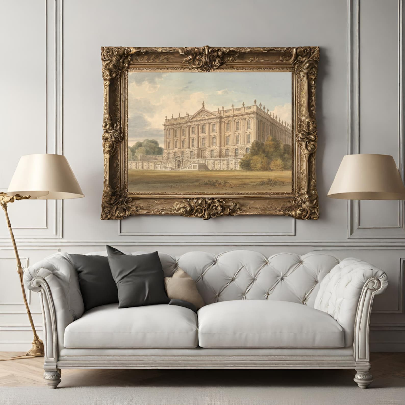 Pride and Prejudice Pemberley Manor Art Print, Chatsworth House ...