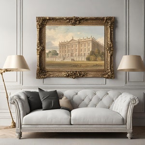 Pride and Prejudice Pemberley Manor Art Print, Chatsworth House ...