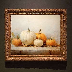 Autumn Pumpkin Still Life Wall Art Print, Fall Decor, Halloween ...