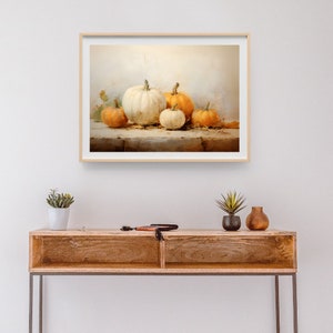 Autumn Pumpkin Still Life Wall Art Print, Fall Decor, Halloween ...